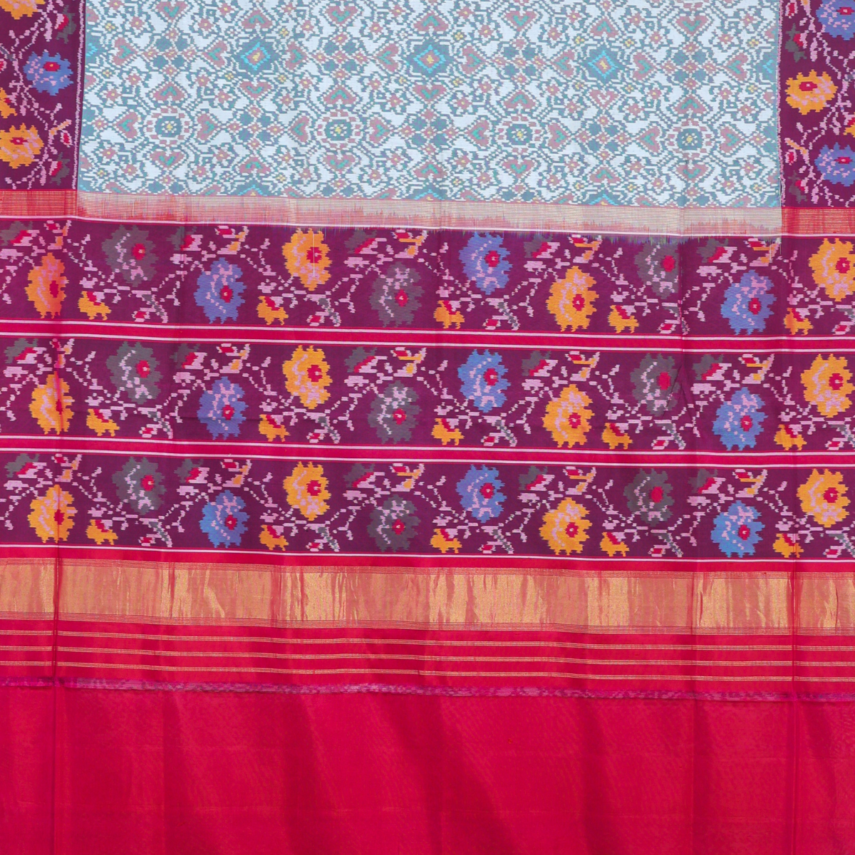 Paan chanda with manek chowk design with pallu border contras Semi dou ...
