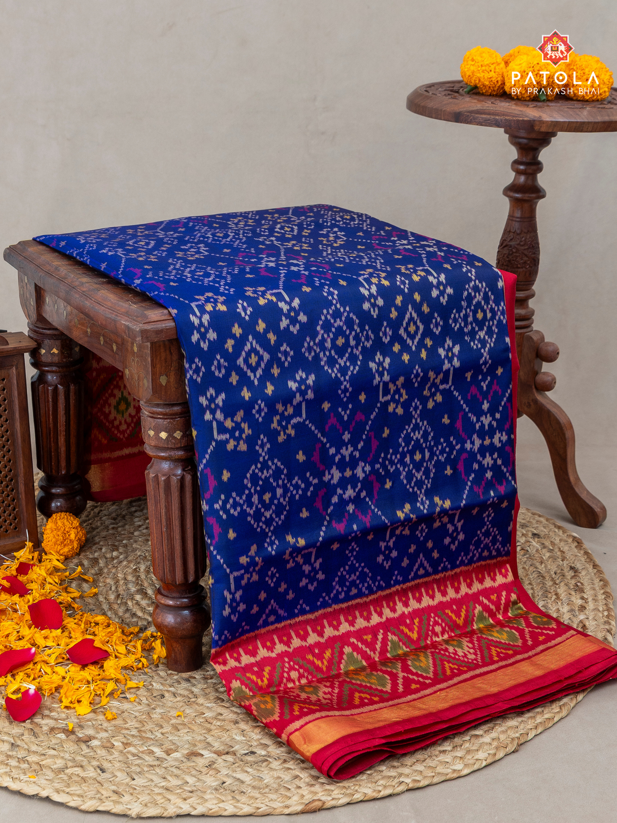 Navratna design with Traditional small Tissue border Patola saree ...