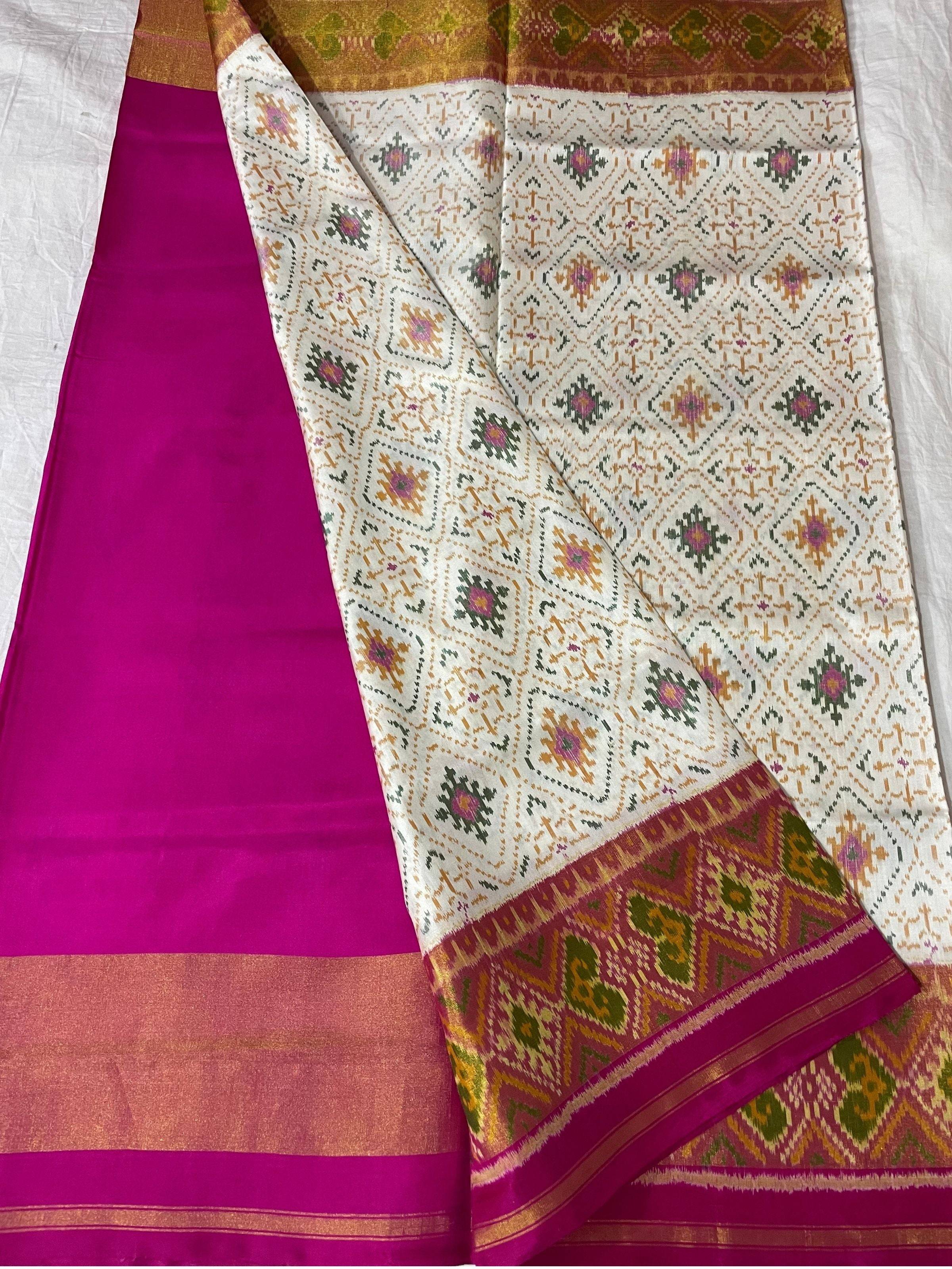 Traditional Chanda-Bhat Design With Border And Pallu Of Selaari Border ...